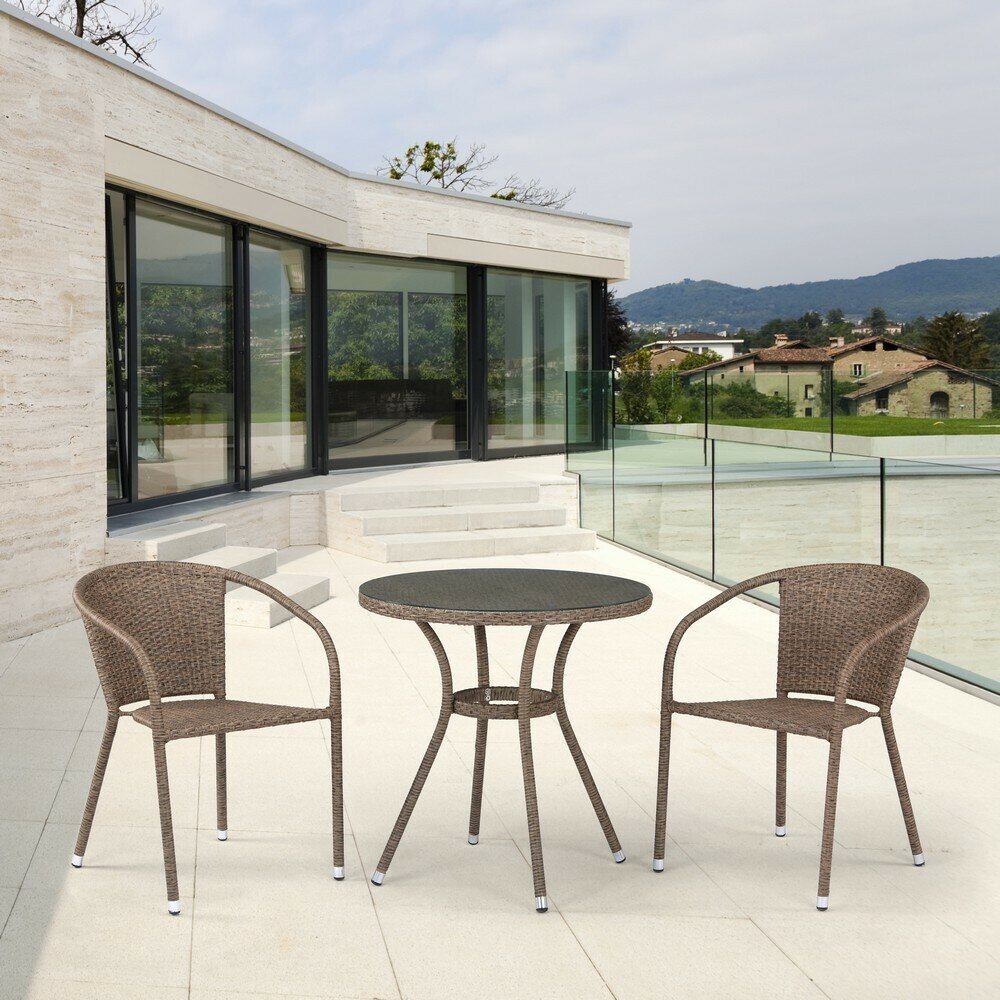 Комплект мебели 2+1 T282ANT/Y137C-W56 Light Brown 2Pcs (Afina Garden)