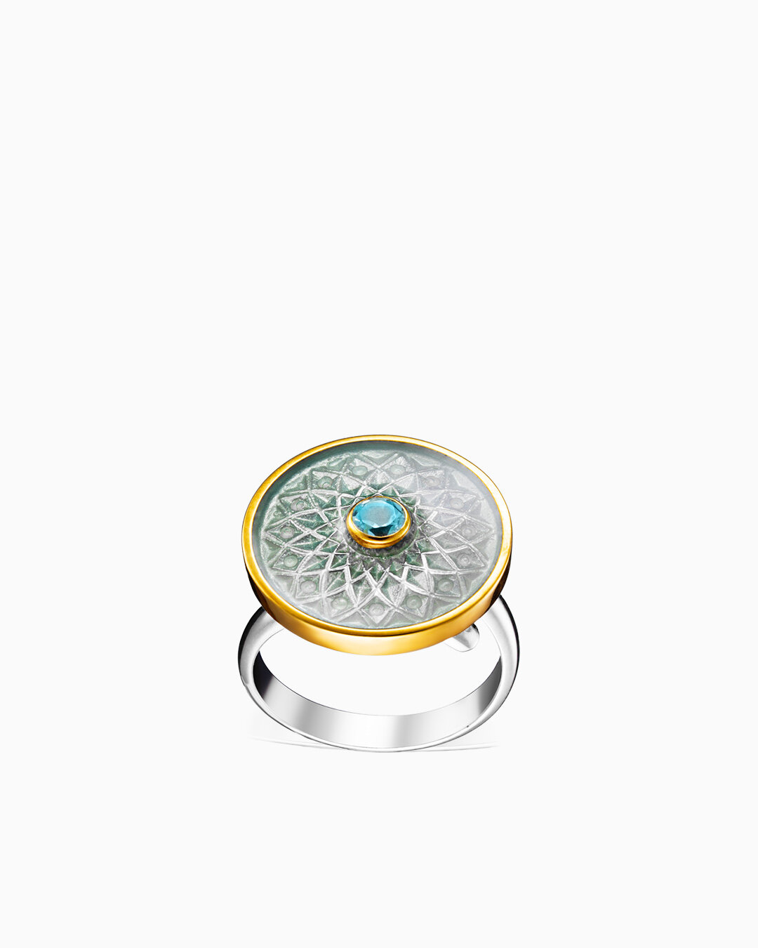 Кольцо, серебро, 925 проба, топаз