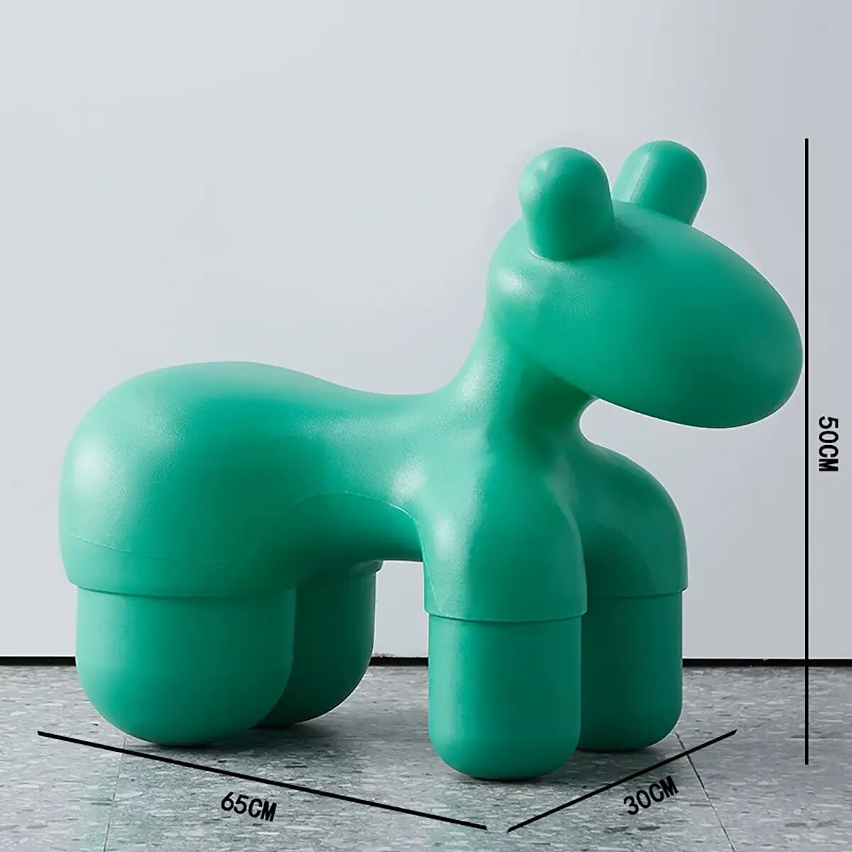 Табурет для гостиной и детской из пластика в стиле Pony Chair (цвет бирюзовый 65*30*50 см)