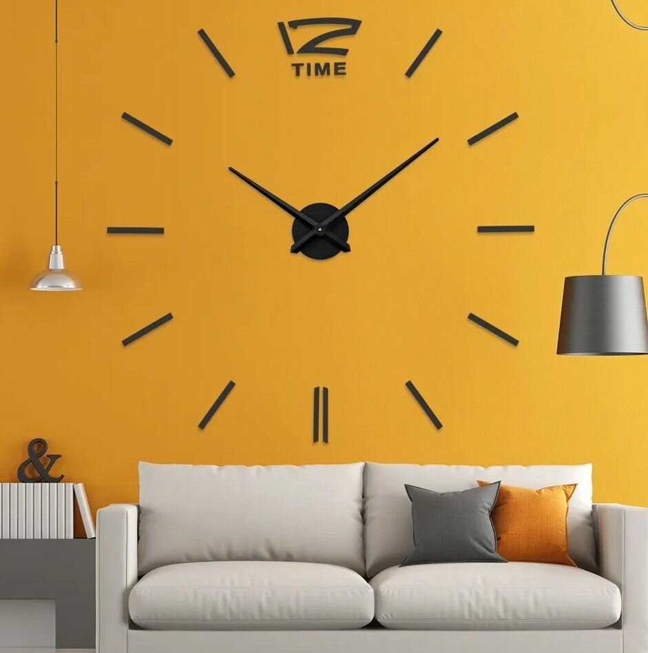 Большие настенные часы с бесшумным кварцевым механизмом и 3D эффектом для гостиной, спальни или офиса, украшение интерьера в стиле лофт и минимализм