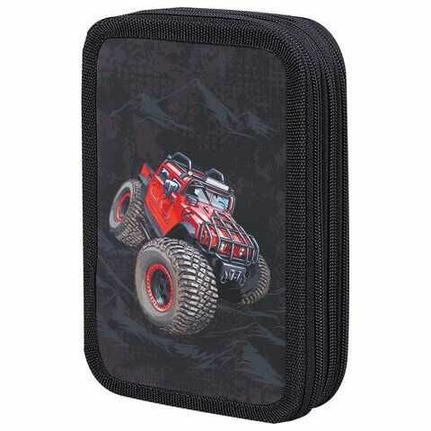 Пенал пифагор, 3 отделения, ламинированный картон, 19х11 см, Big Wheels, 271548