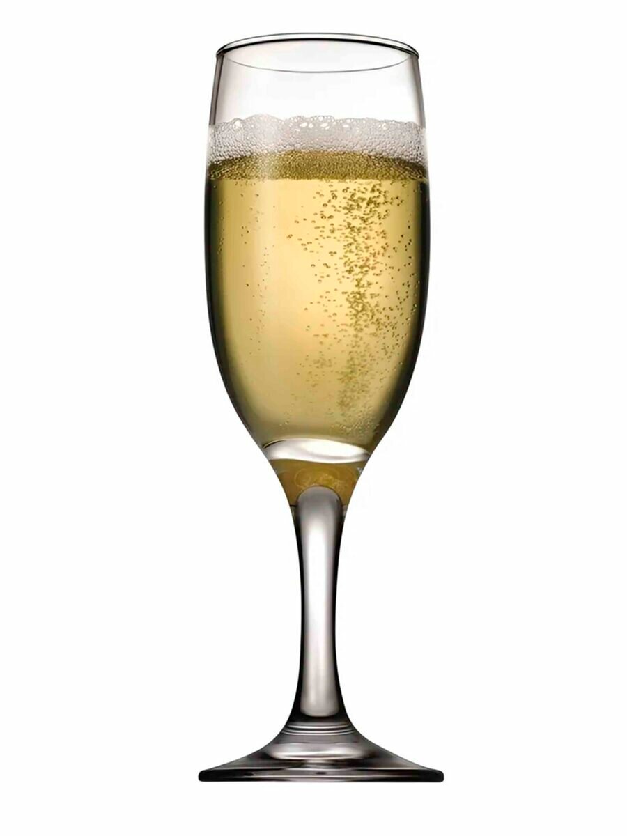 Набор бокалов-флюте Pasabahce Bistro 190 мл 12 шт, высота 19 см, диаметр 5,4 см