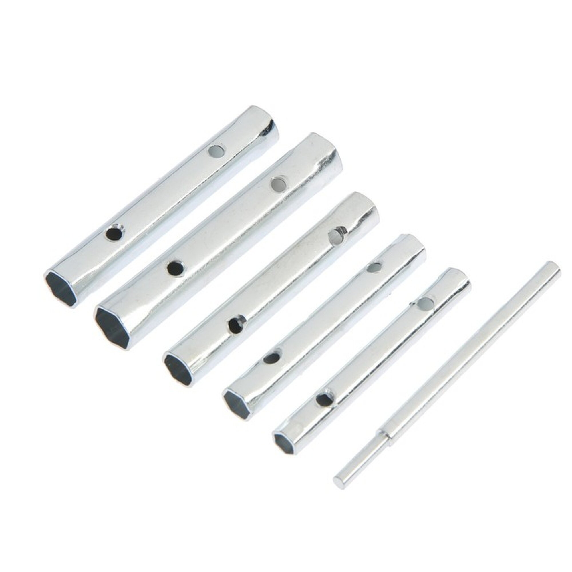 Набор ключей торцевых трубчатых тундра, оцинкованные, 8 - 17 мм, вороток, 6 предметов