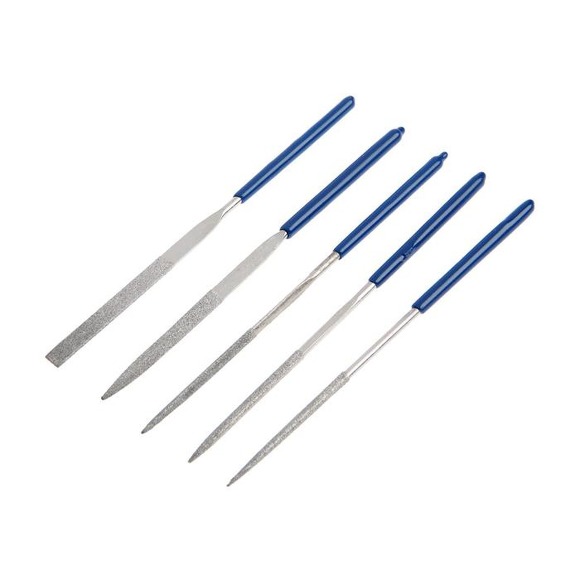 Набор надфилей алмазных тундра, обрезиненные рукоятки, 50 х 140 х 3 мм, 5 шт.