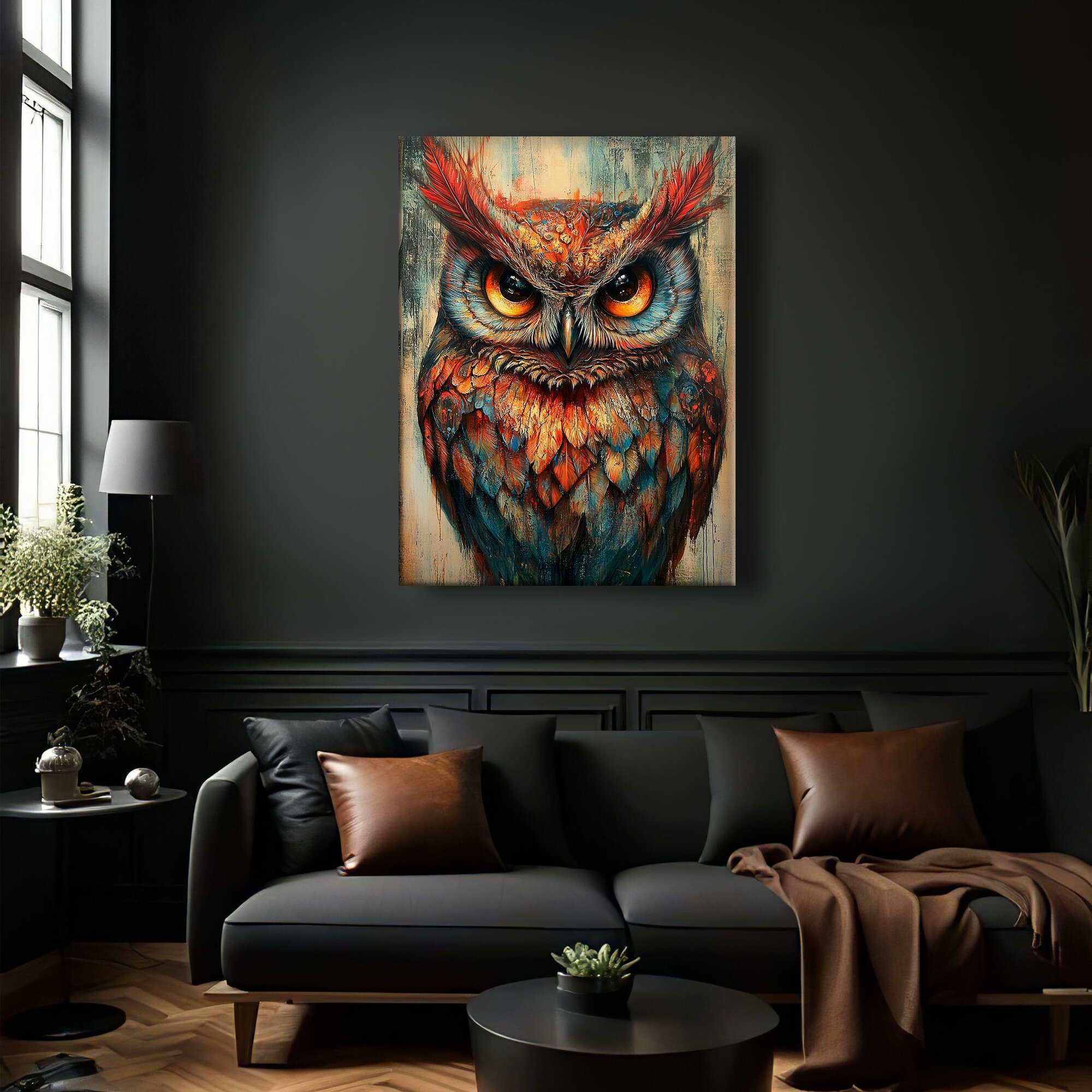 Интерьерная картина "Сова в интерьере" 60*80 см