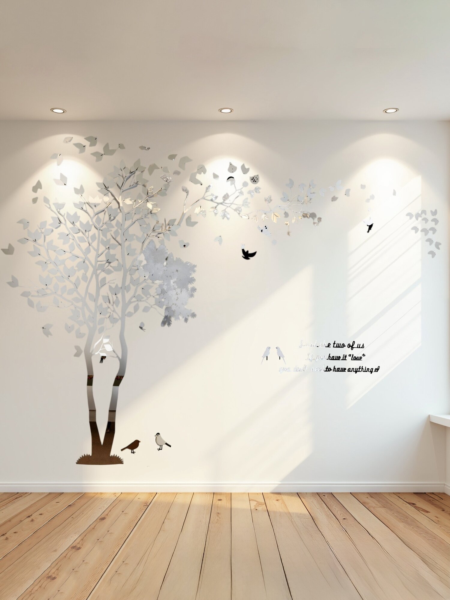 Наклейка интерьерная TAKE IT EASY «Дерево», зеркальная, декор на стену, панно 200×400 см