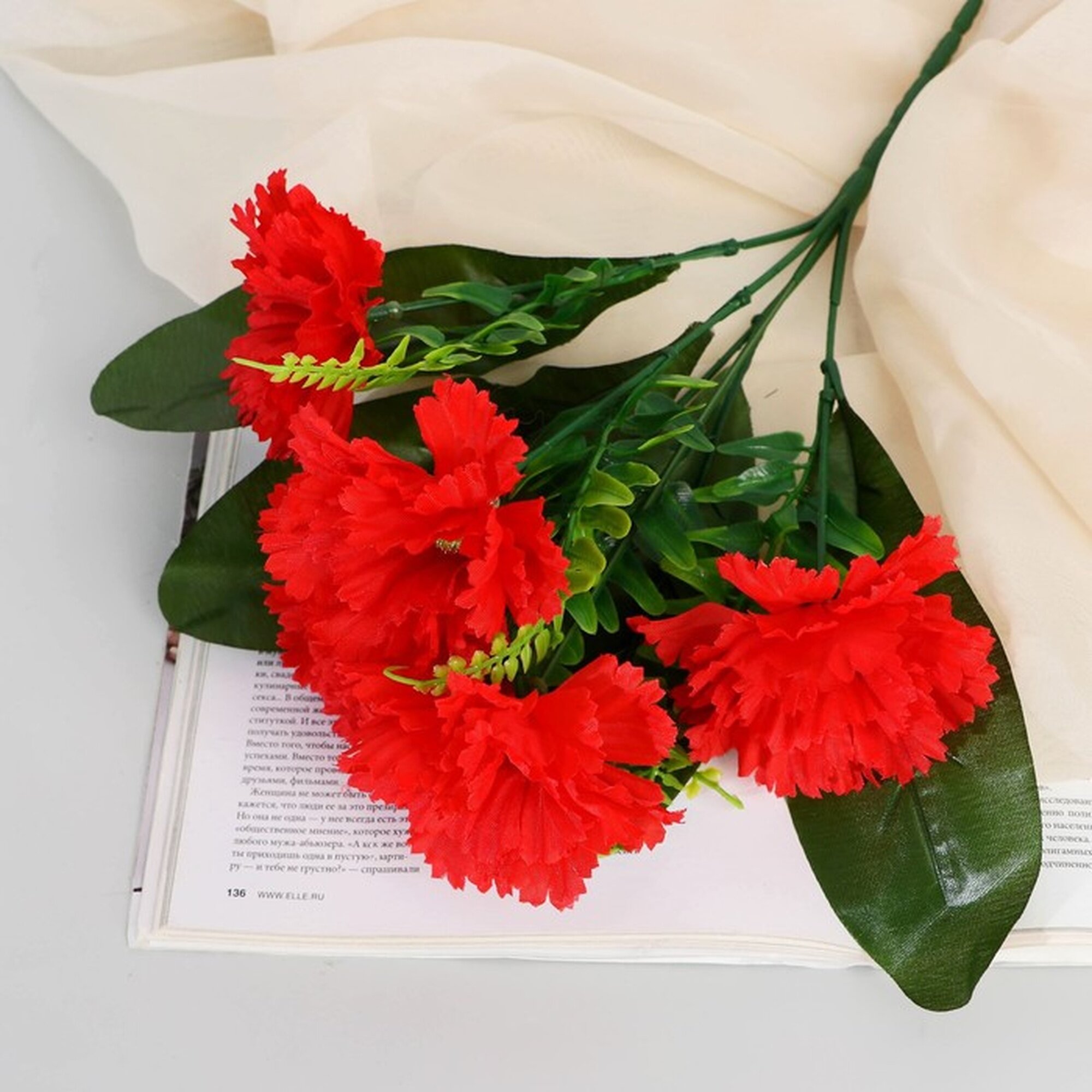 Букет искусственный «Гвоздика садовая галант», 7×29 см, микс