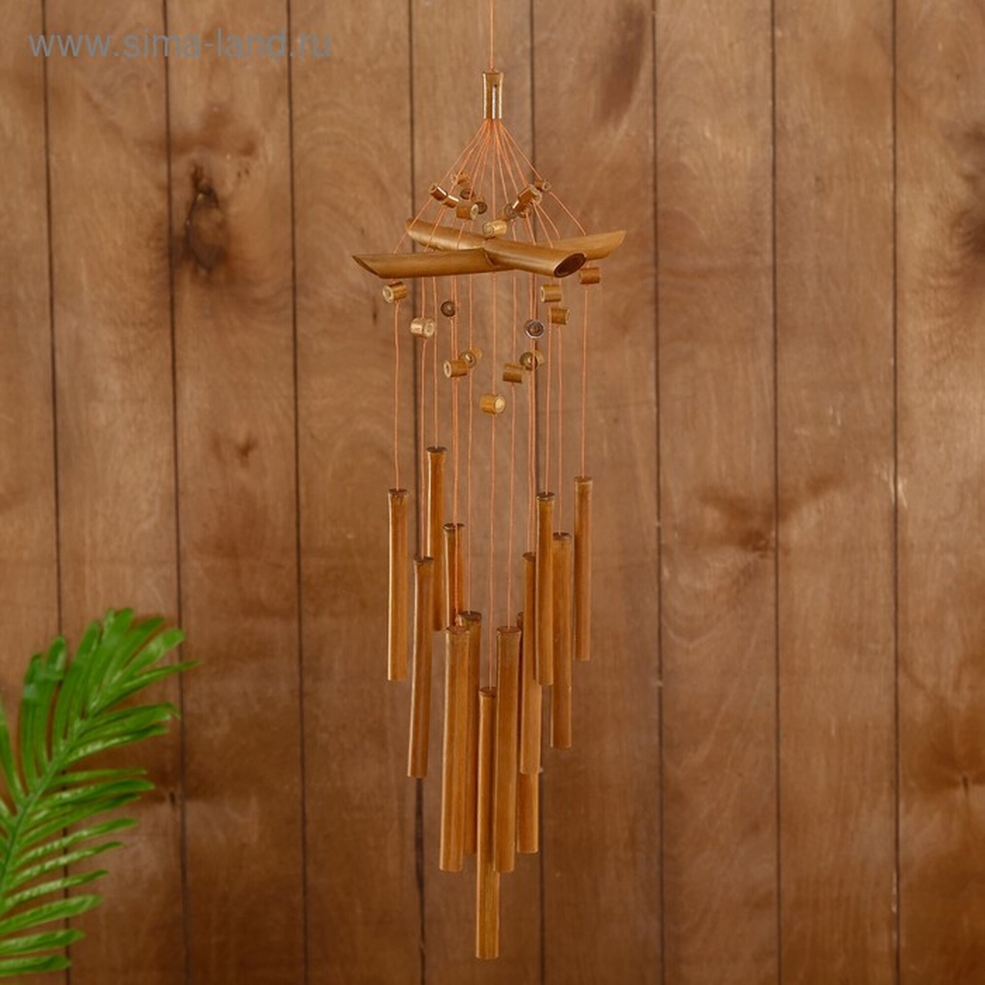 Музыка ветра Сима-ленд "Спокойствие", бамбук, 15x15x70 см, коричневая