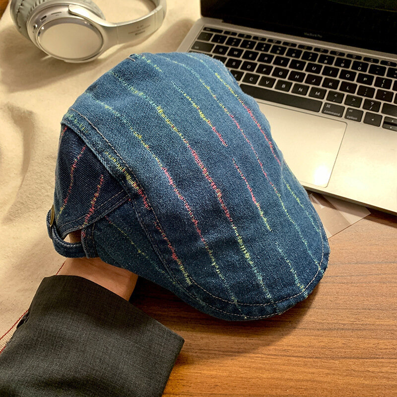 Берет, женский, японский, полосатый, цветной, размер M