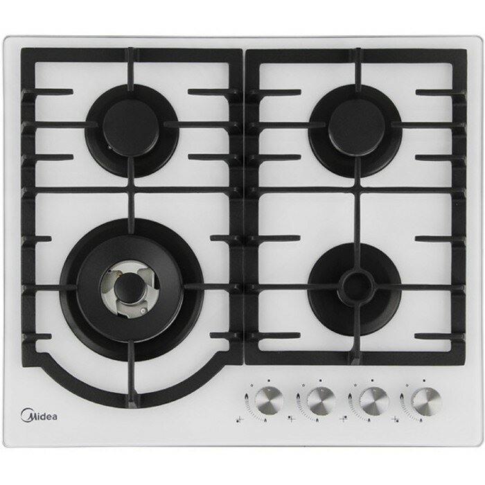 Варочная поверхность Midea MG696TGW, газовая, 4 конф, газ-контроль, белая