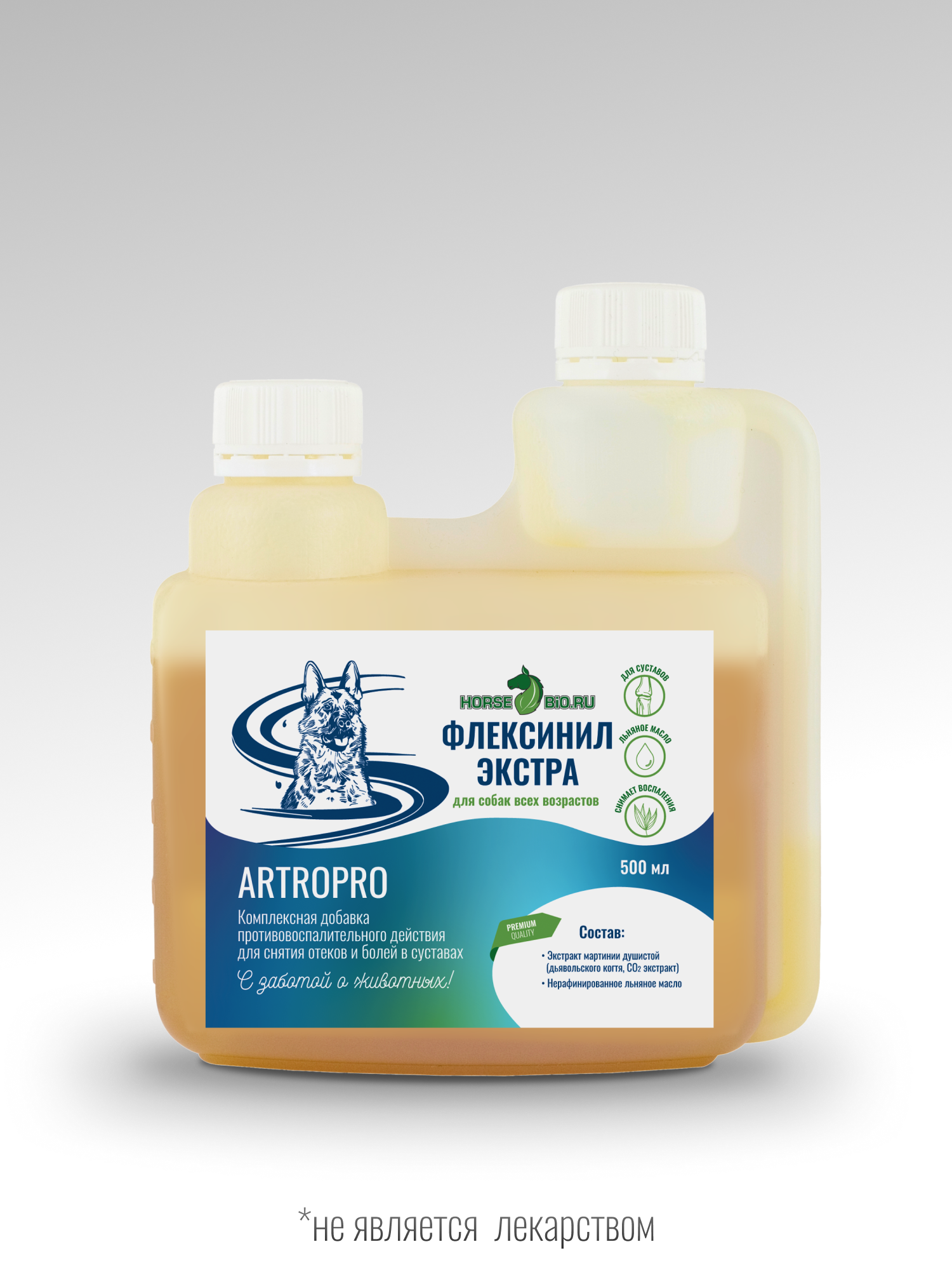 Хондропротектор для суставов и связок флексинил экстра Horse-Bio ArtroPro для собак крупных пород, 500 мл