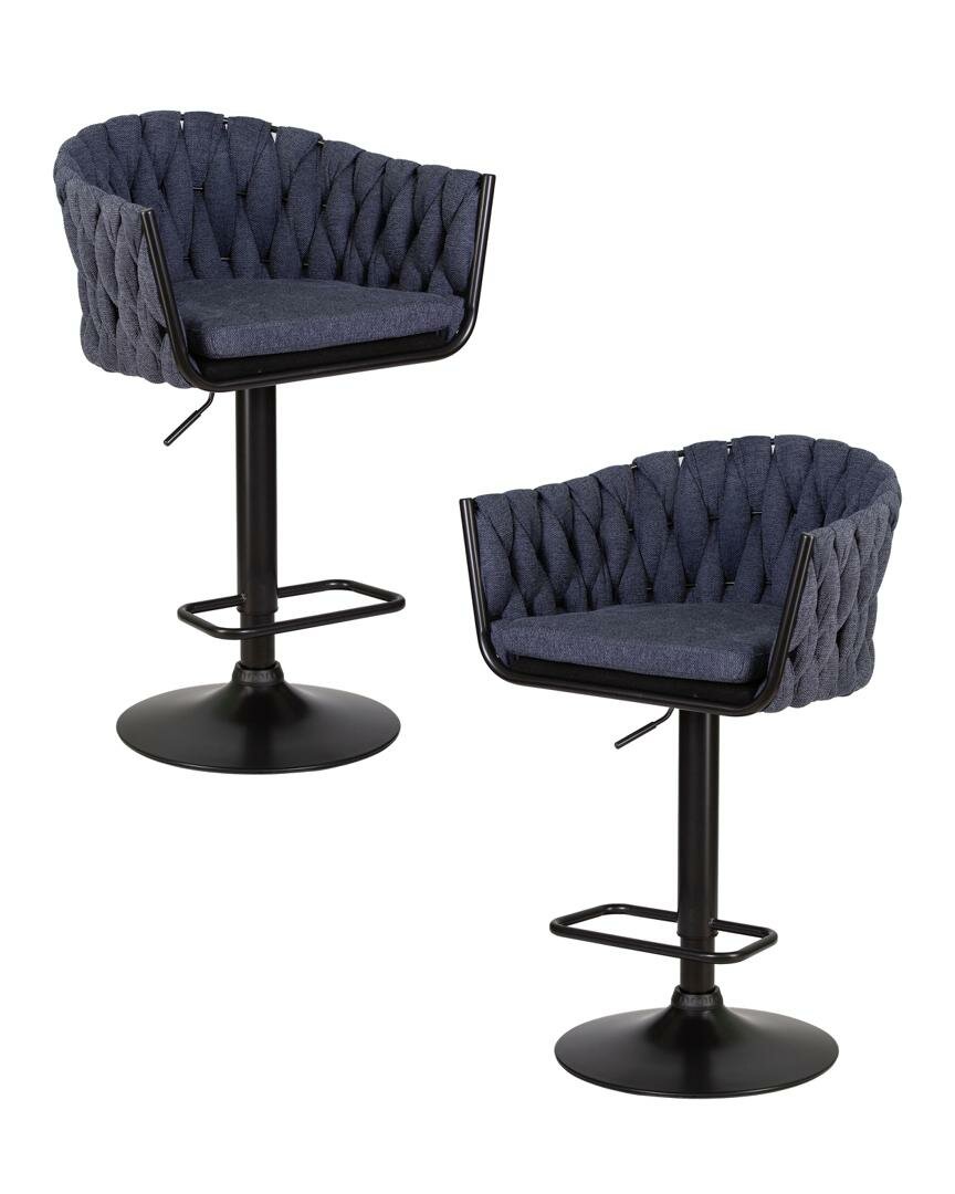 Стул барный DOBRIN Набор 2 шт Стул барный DOBRIN LEON, синяя ткань (LAR-275-29) арт. LM-9690-N_B-M_TT-LAR-275-29