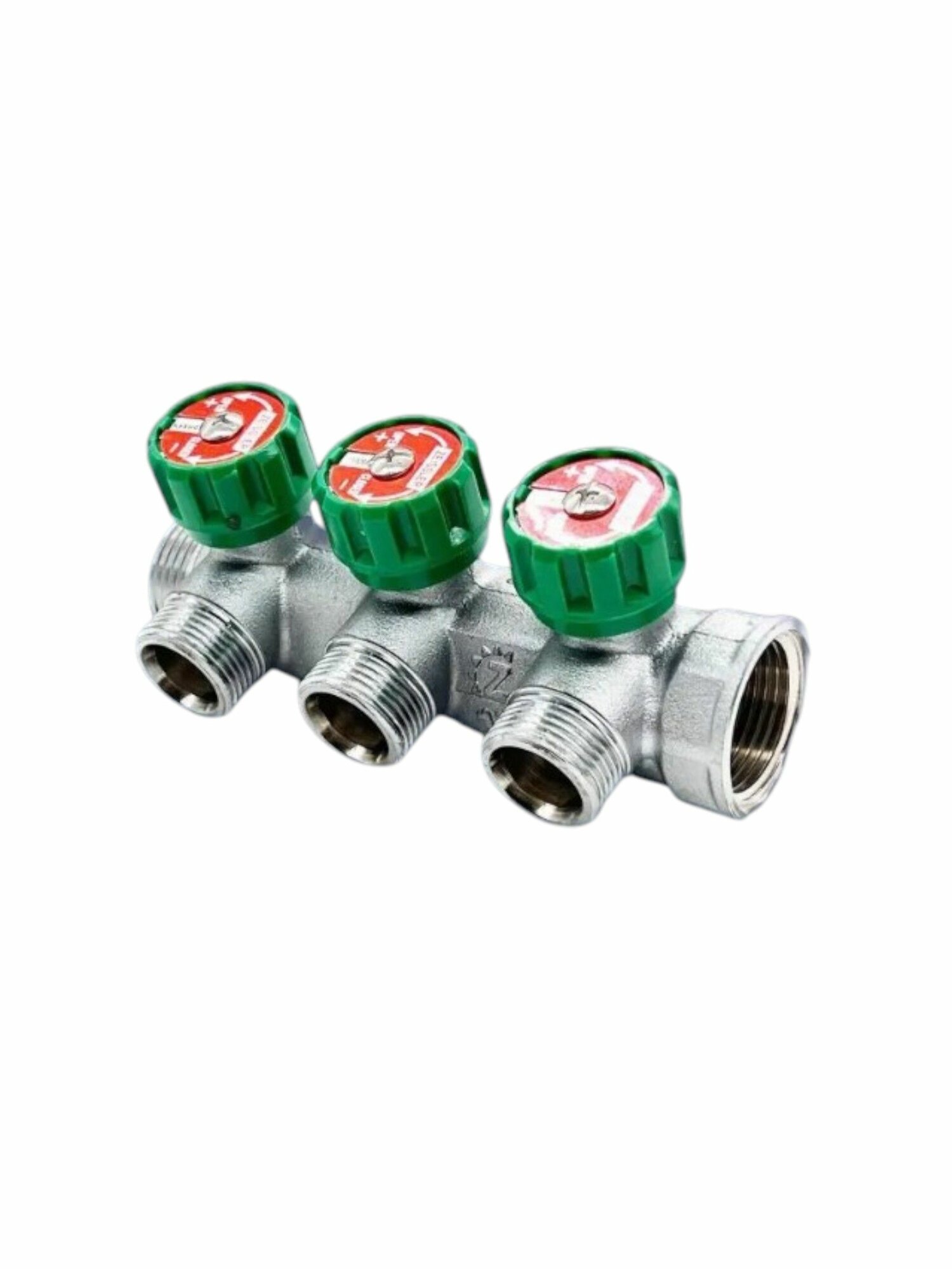 Регулирующий коллектор 3/4" ВР-НР с 3 отв. 1/2" НР межосев. 45 мм,