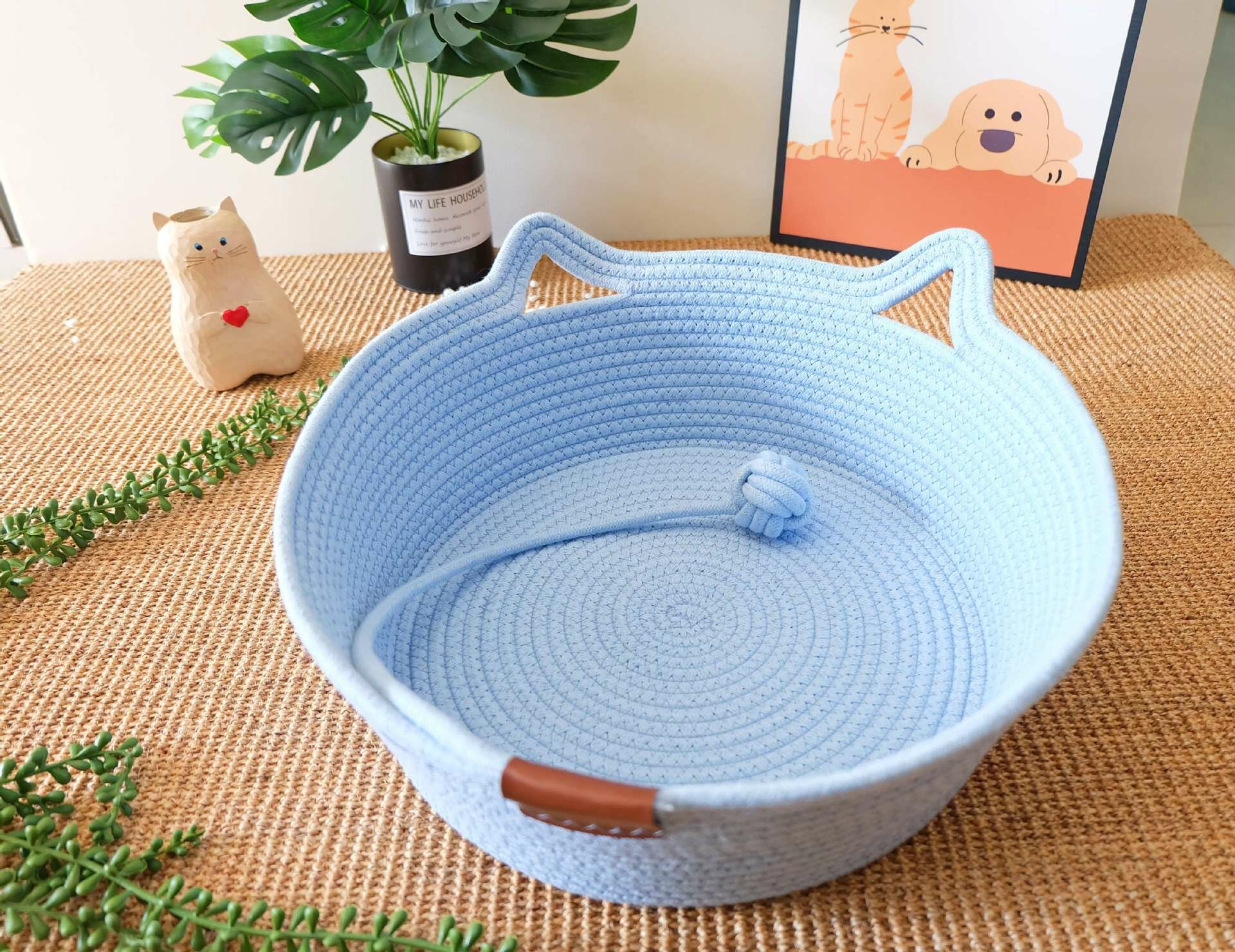 Домик для кошек,+ Игрушечный мяч，+ Ватный диск + подушка,41*35*14cm