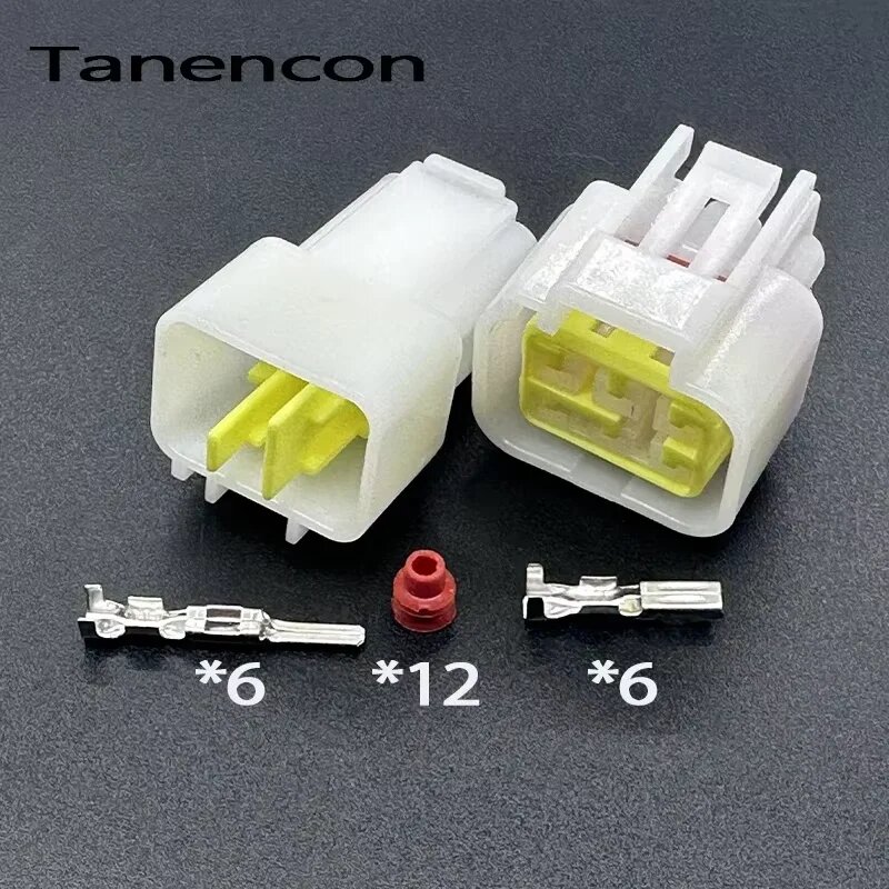 1 комплект, 6-контактный автомобильный водонепроницаемый кабельный разъем FW-C-6M-B, катушка для подъема окна FW-C-6F-B, автоматический разъем для Ford Mondeo Male Female