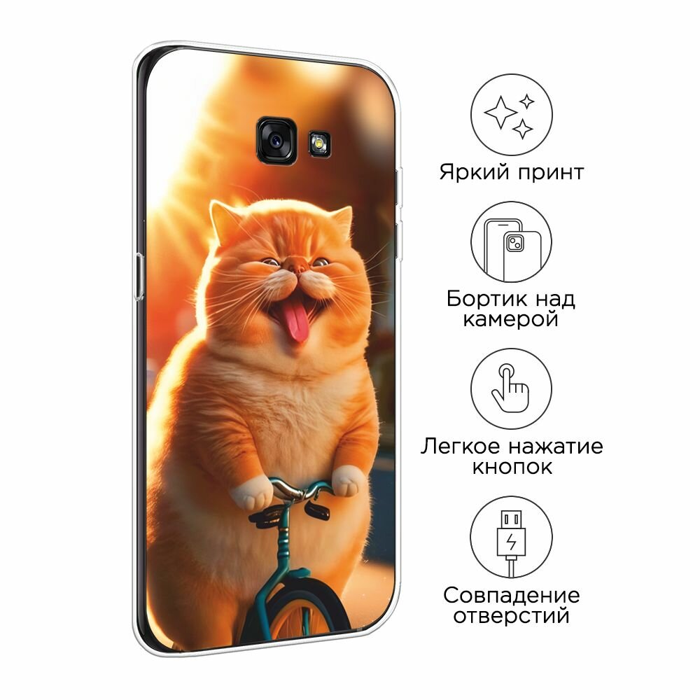 Чехол на Samsung Galaxy A7 2017 / Самсунг Галакси А7 2017 с принтом "Кот на велике" — фото 1