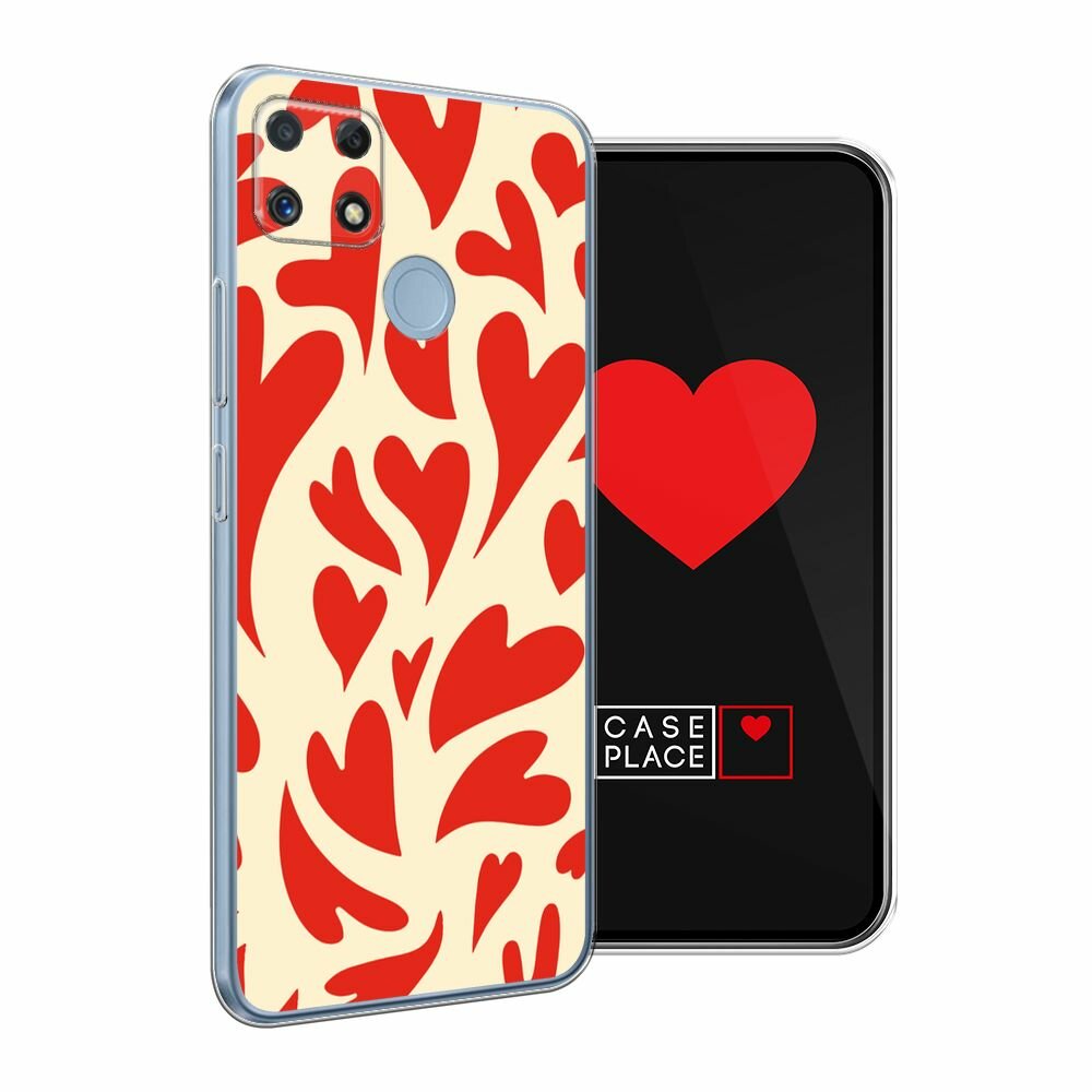Чехол на Realme C25/C25s / Реалми С25/C25s с принтом "Crazy hearts 1 - 14 февраля" — фото 1