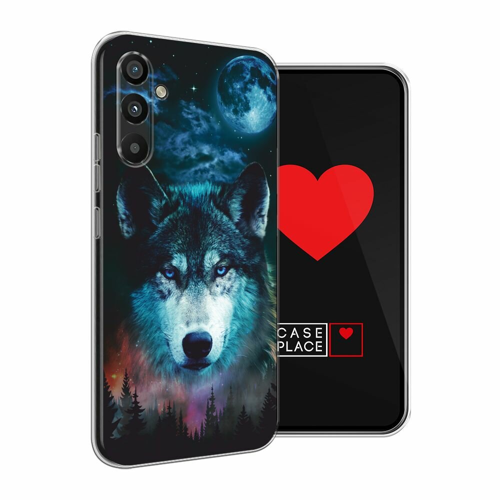 Чехол на Samsung Galaxy A34 / Самсунг A34 с принтом "Лунный волк" — фото 1