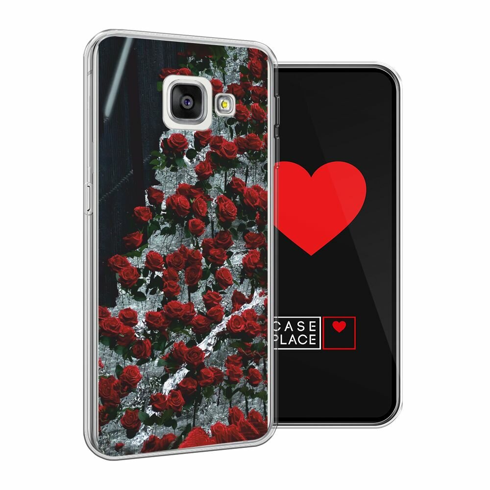 Чехол на Samsung Galaxy A3 2016 / Самсунг Галакси А3 2016 с принтом Цветущие алые розы — фото 1