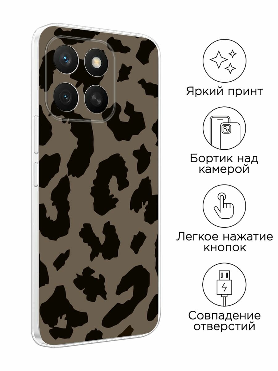 Чехол на Honor X8c / Хонор X8c с принтом "Леопардовые пятна паттерн 1" — фото 1