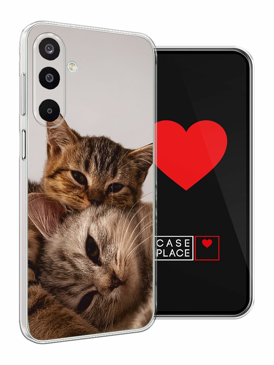 Чехол на Samsung Galaxy M16 / Самсунг Галакси М16 с принтом "Нежные котята - 14 февраля" — фото 1