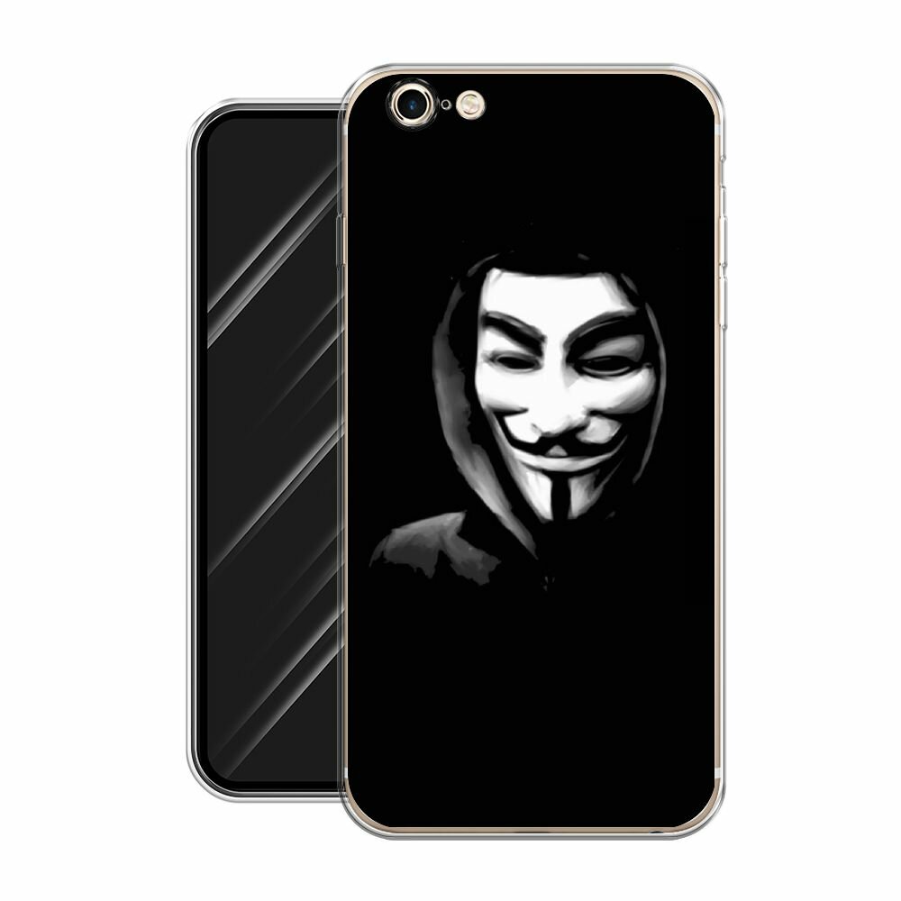 Чехол на Apple iPhone 6 Plus/6S Plus / Айфон 6 Плюс/Айфон 6С Плюс с принтом "Анонимус" — фото 1