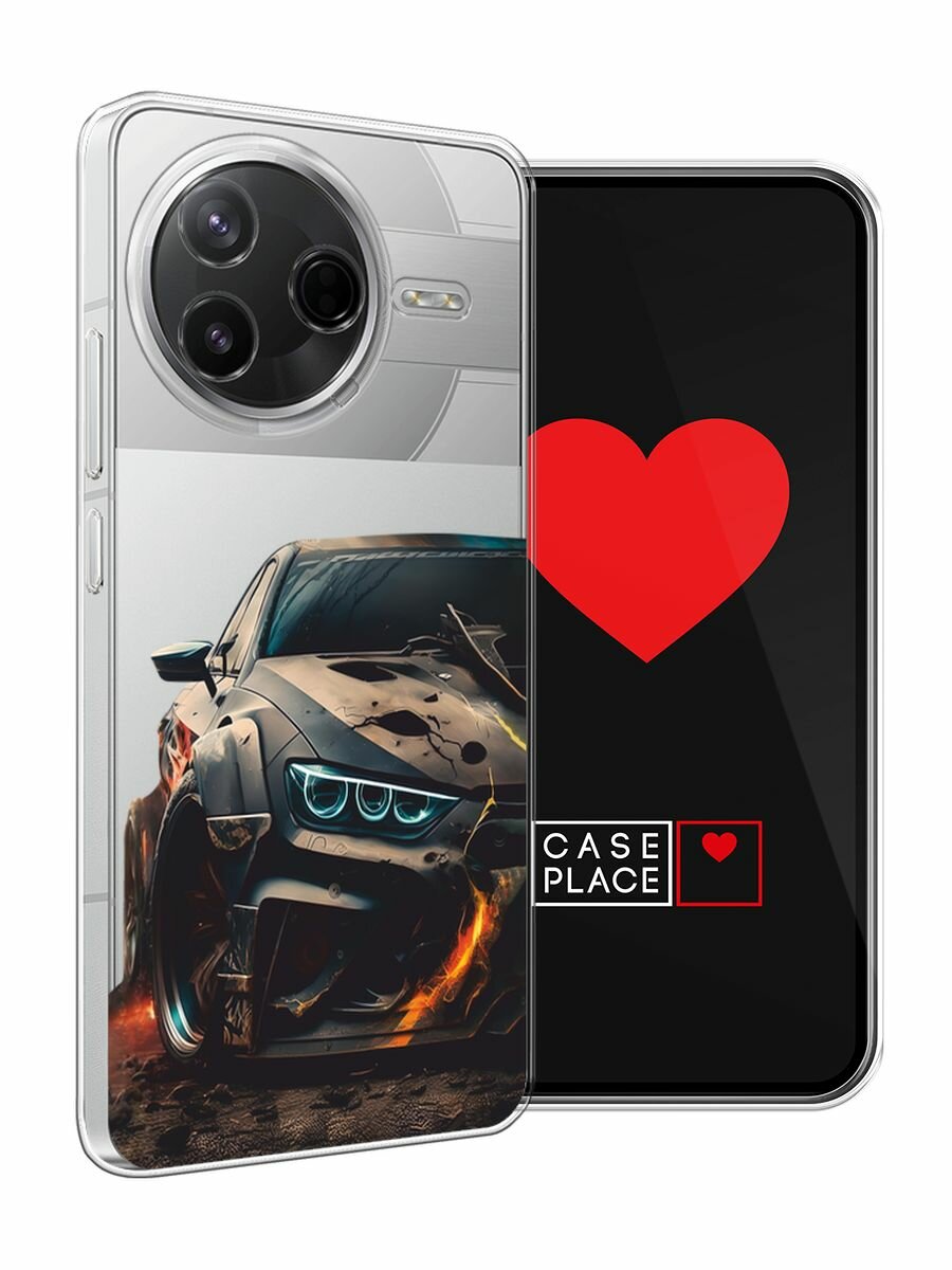 Чехол на Poco F7 Pro / Поко F7 Про с принтом "На износ", прозрачный — фото 1