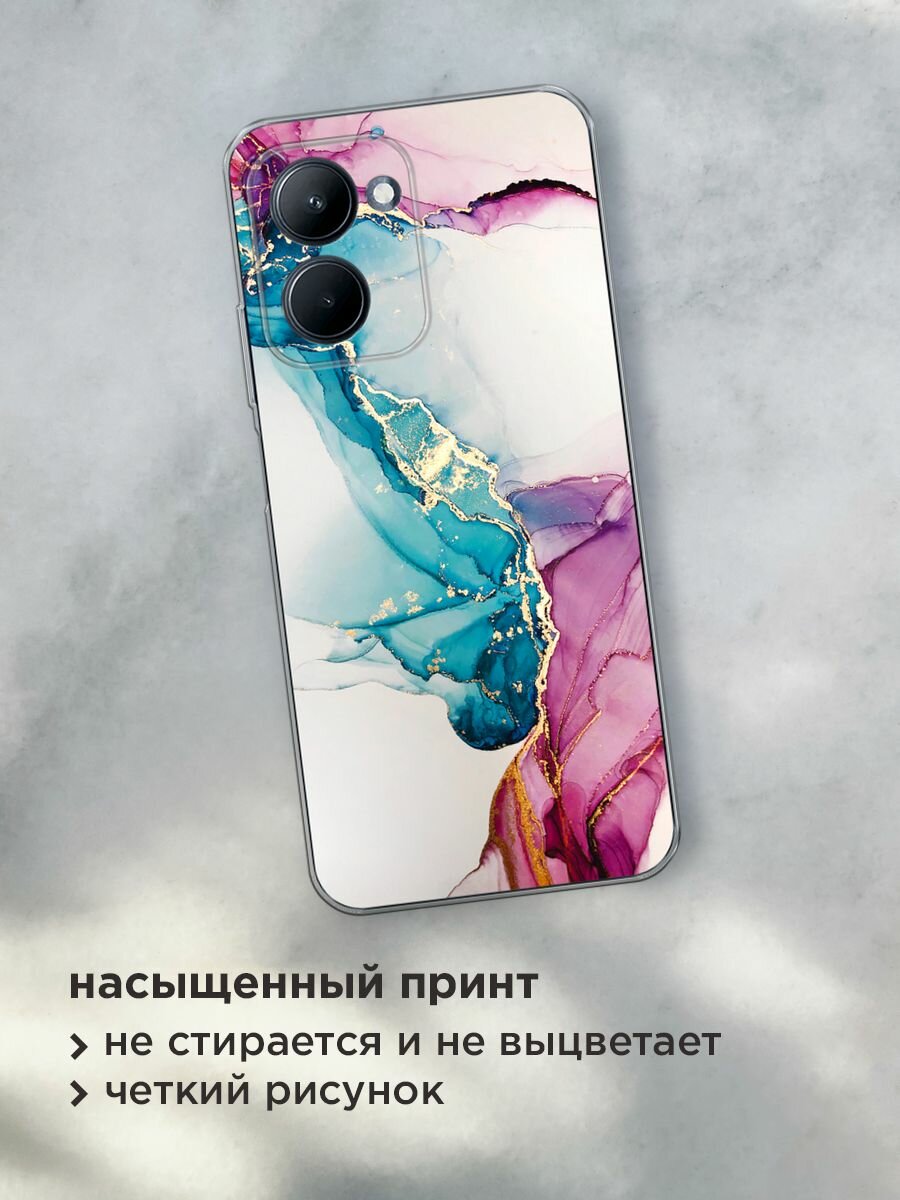 Чехол на Realme C33 / Реалми С33 с принтом "Розовые разводы рисунок" — фото 1