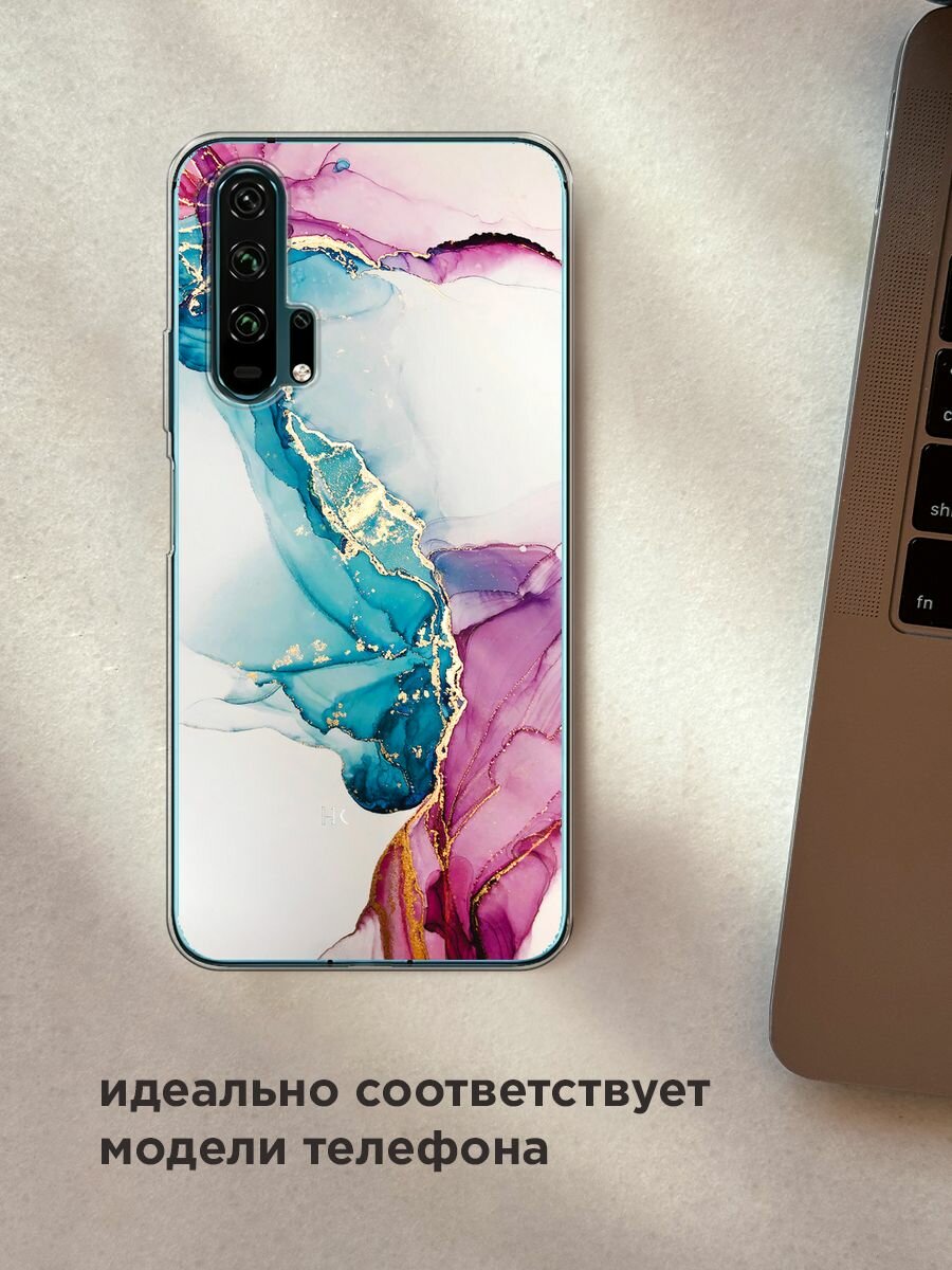 Чехол на Honor 20 Pro / Хонор 20 Про с принтом "Розовые разводы рисунок" — фото 1