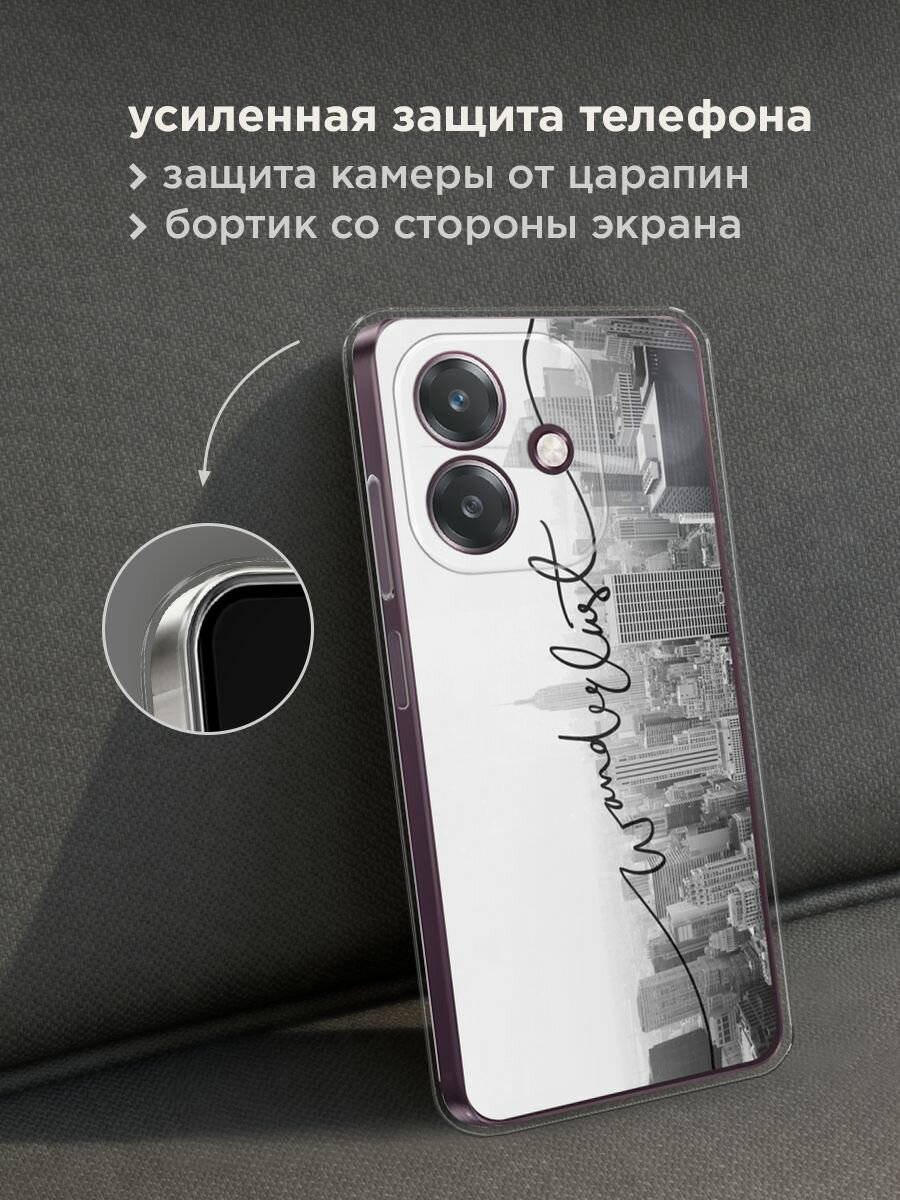 Силиконовый чехол на Oppo A3/A3x / Оппо А3/A3x с принтом "Черно город" — фото 1