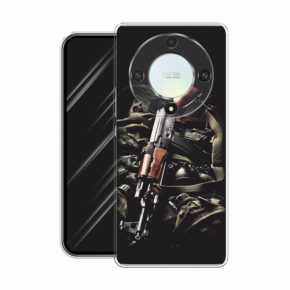 Силиконовый чехол на Honor X9A / Хонор X9A с принтом "Автомат" — фото 1