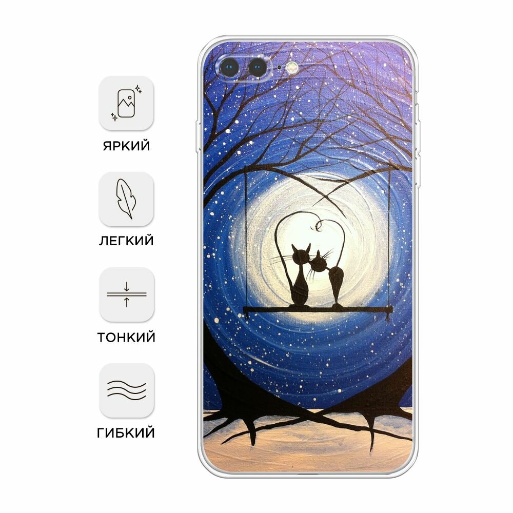 Чехол на Apple iPhone 7 Plus / Айфон 7 Плюс с принтом Влюбленные котики 10 — фото 1