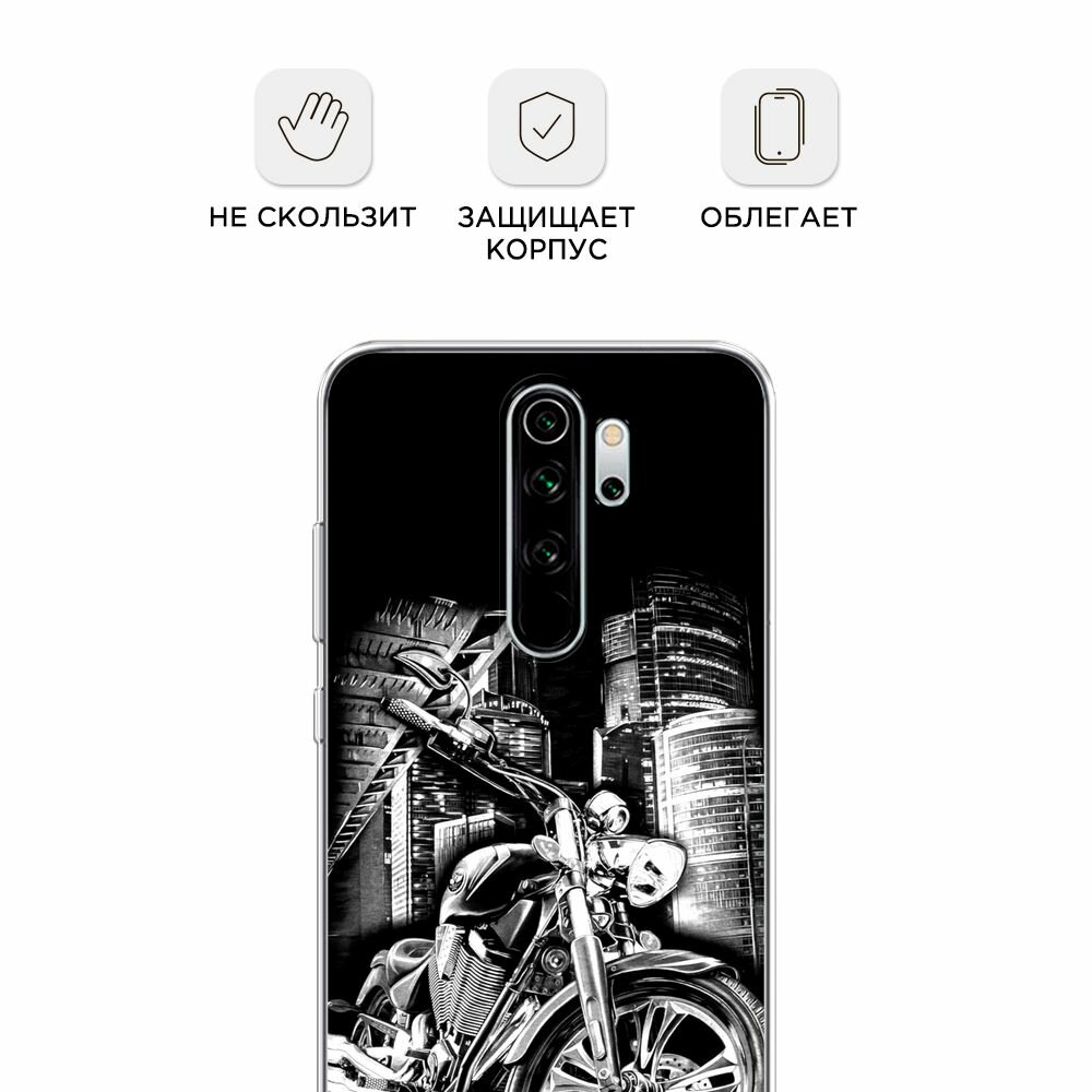 Чехол на Xiaomi Redmi Note 8 Pro / Сяоми Редми Нот 8 Про с принтом "Крутой байк" — фото 1