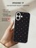 Чехол на Apple iPhone 17 / Айфон 17 с принтом "Черный фон и сердечки"