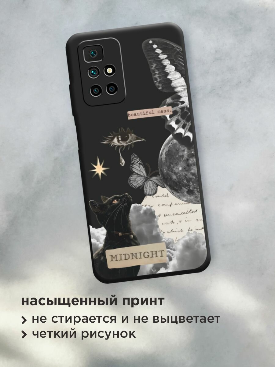 Чехол на Xiaomi Redmi 10 / Редми 10 с принтом "midnight collage" — фото 1