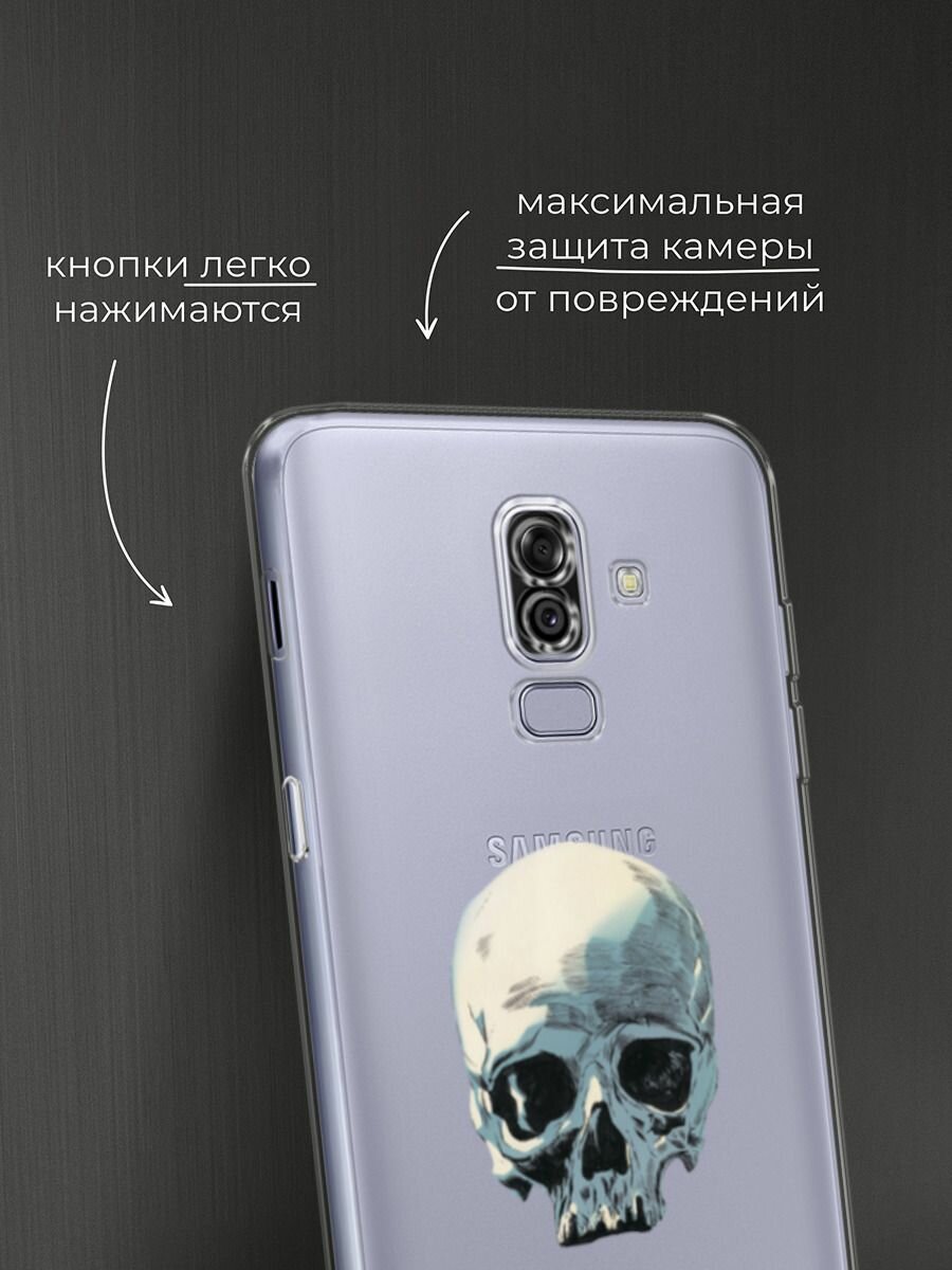 Чехол на Samsung Galaxy J8 / Самсунг Галакси Джей 8 с принтом "Гусар", прозрачный — фото 1