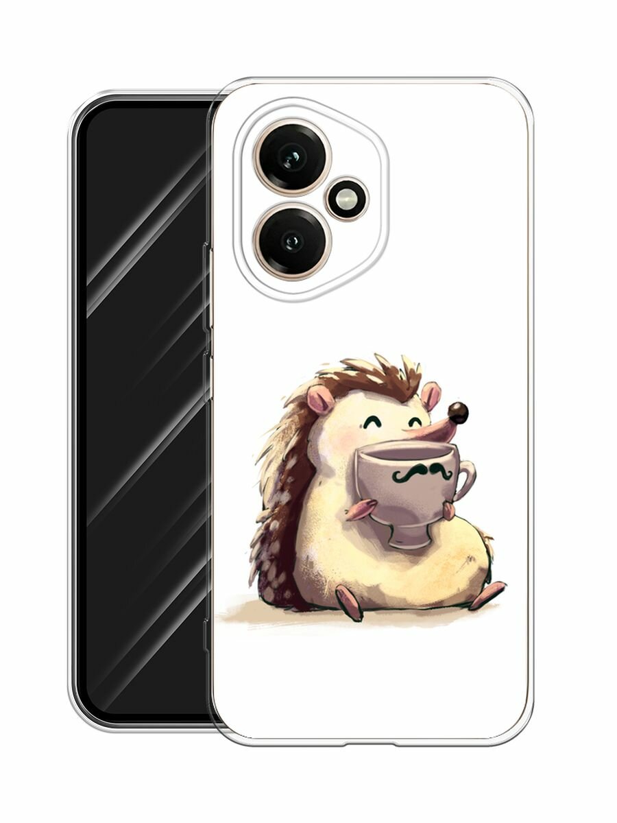 Силиконовый чехол на Honor 400 / Хонор 400 с принтом "Еж кофеман" — фото 1