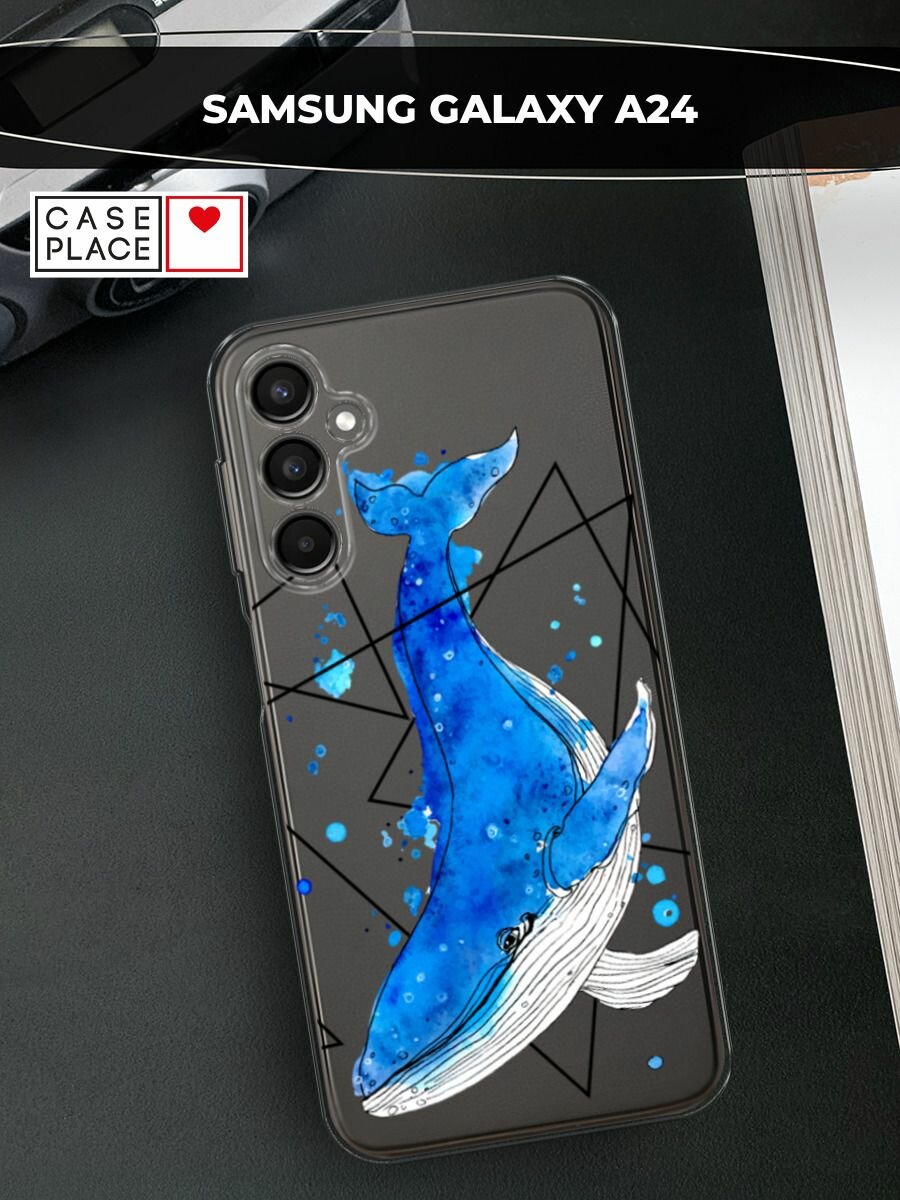 Чехол на Samsung Galaxy A24 / Самсунг Галакси A24 с принтом "Кит графика", прозрачный