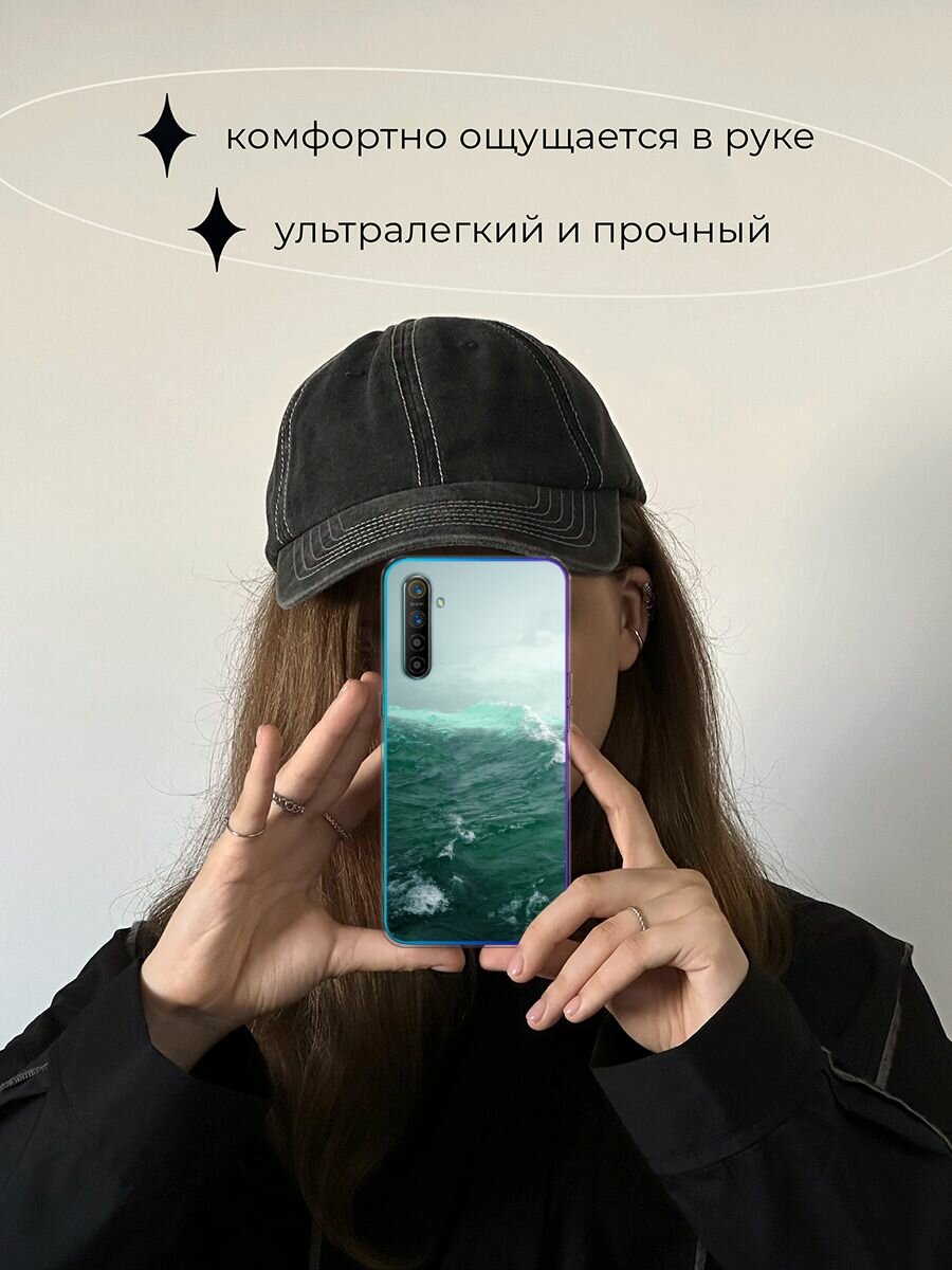 Силиконовый чехол на Realme XT / Реалми XT с принтом "Волны 12" — фото 1