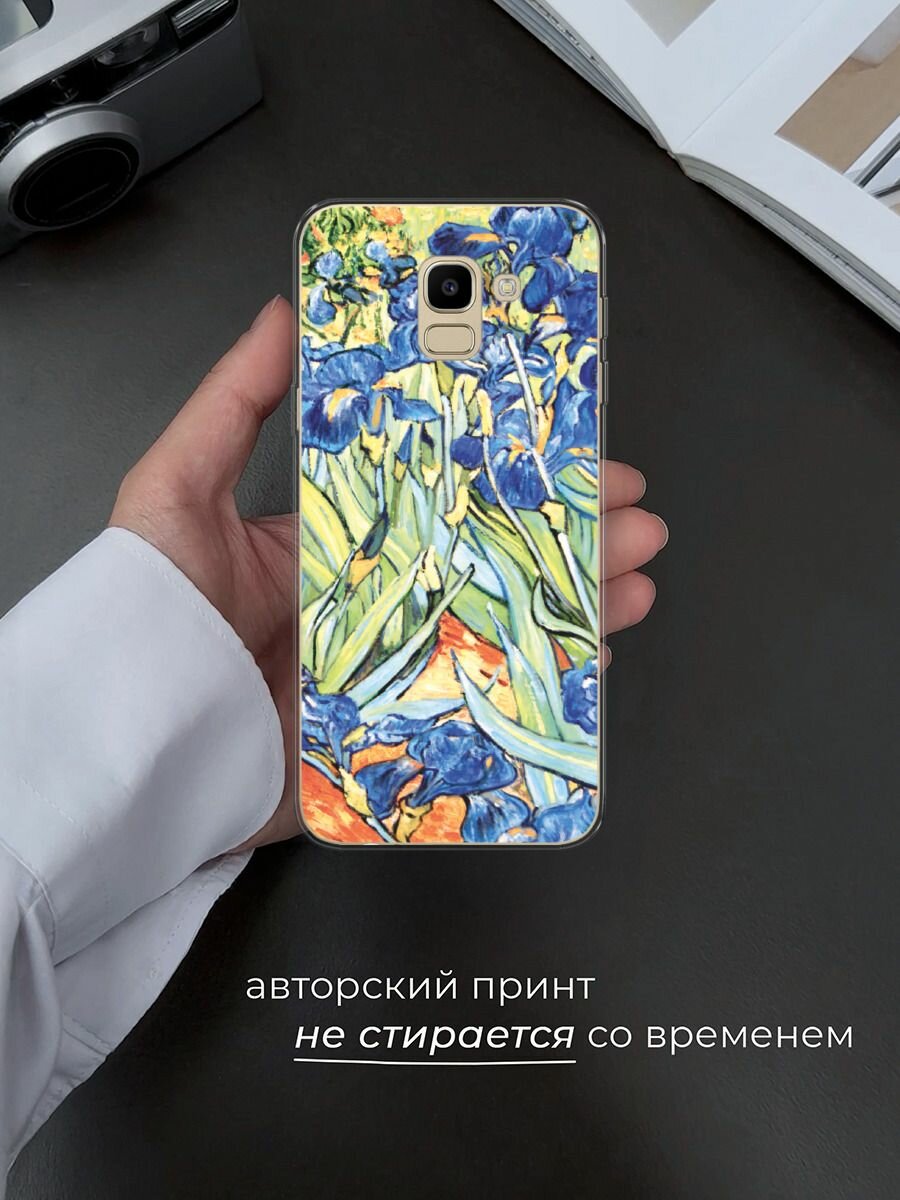 Чехол на Samsung Galaxy J6 2018 / Самсунг Галакси Джей 6 2018 с принтом "Ирисы Ван Гог" — фото 1