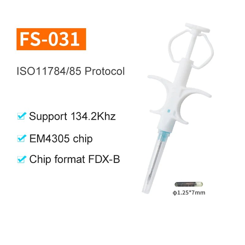 20 шт. микрочипы Fonkan FS-03 для домашних животных 20pcs 1.25x7mm