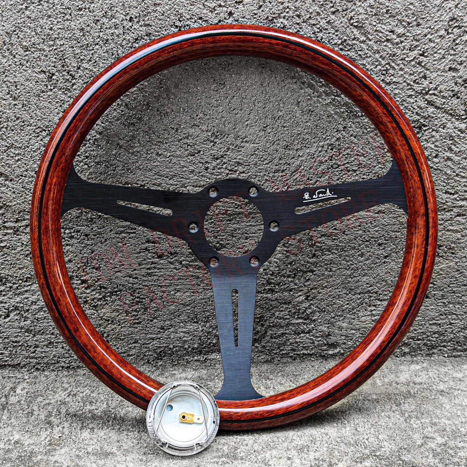 14 дюймов 358 мм классический деревянный руль универсальный гоночный спортивный руль 74 мм PCD Black with line