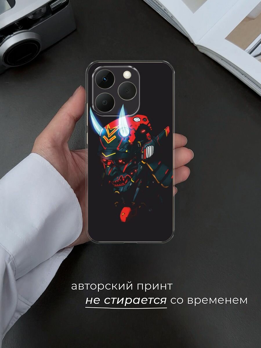 Чехол на Realme 15T / Реалми 15Т с принтом "Неоновый самурай" — фото 1