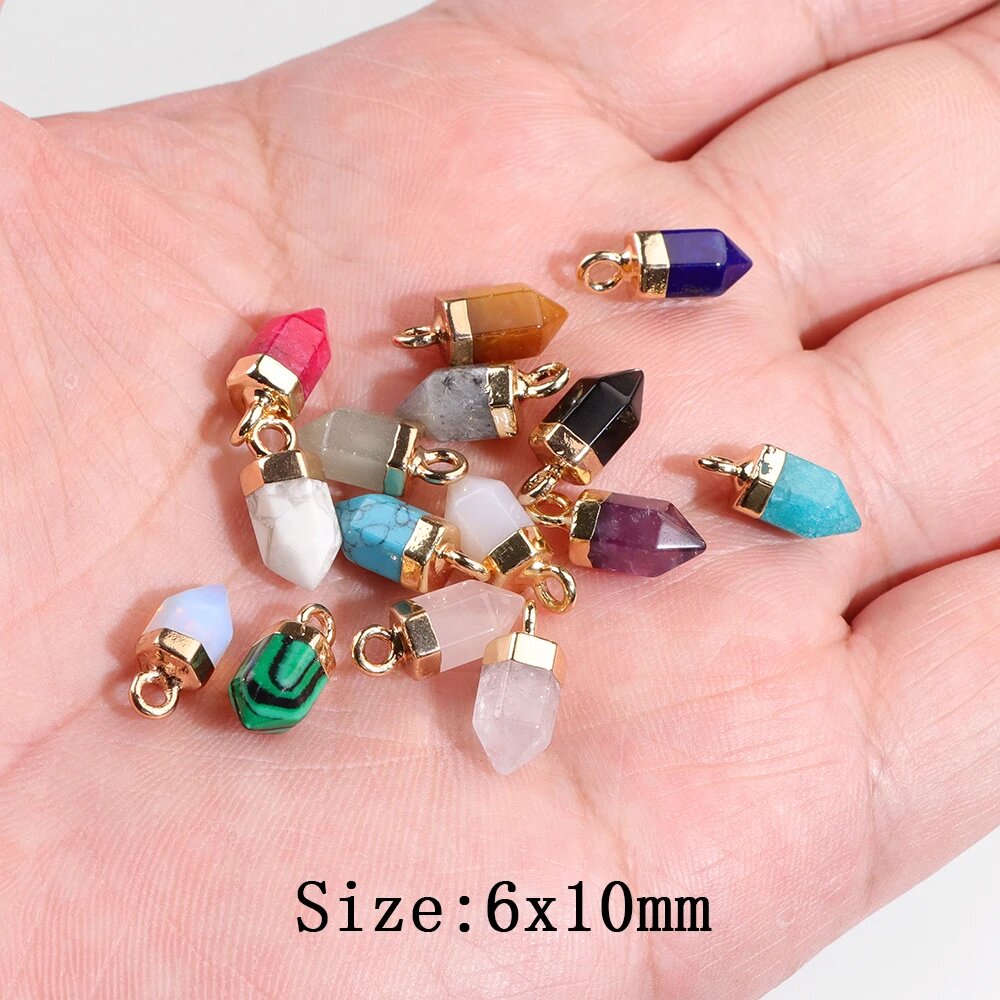 5 шт, подвески из натурального камня, Rainagem, 6x10мм, A-16 Mixed Color