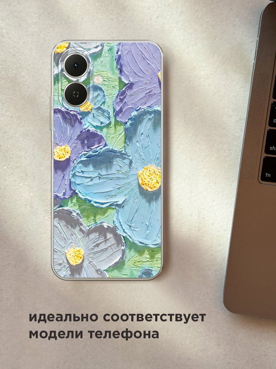 Чехол на Tecno Spark Go 2 / Текно Спарк Го 2 с принтом "Масляные цветы 2" — фото 1