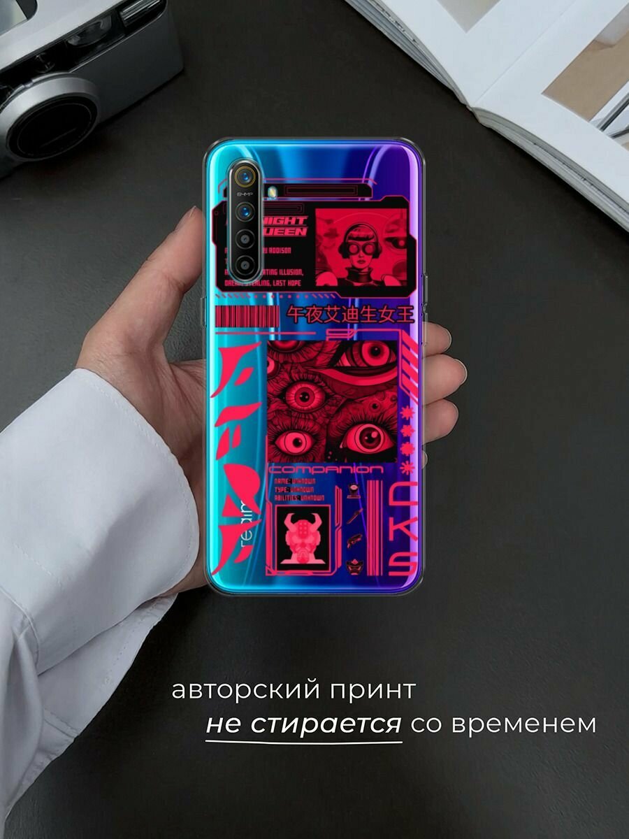 Чехол на Realme XT / Реалми XT с принтом "Mionight queen", прозрачный — фото 1