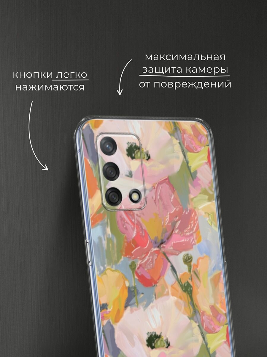 Чехол на Oppo A74 / Оппо A74 с принтом "Акварельные анемоны" — фото 1