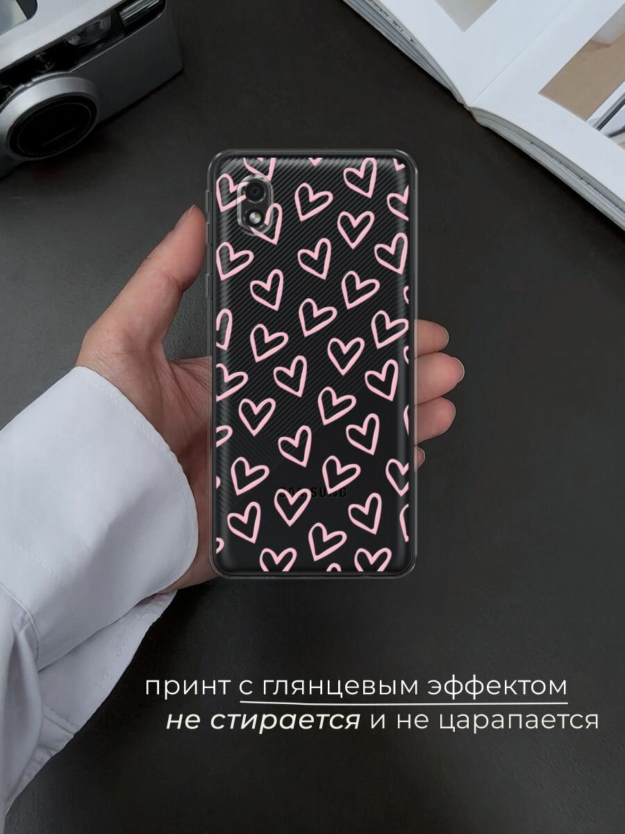 Чехол на Samsung Galaxy A01 Core / Самсунг Галакси А01 Core с принтом "Сердца паттерн" — фото 1