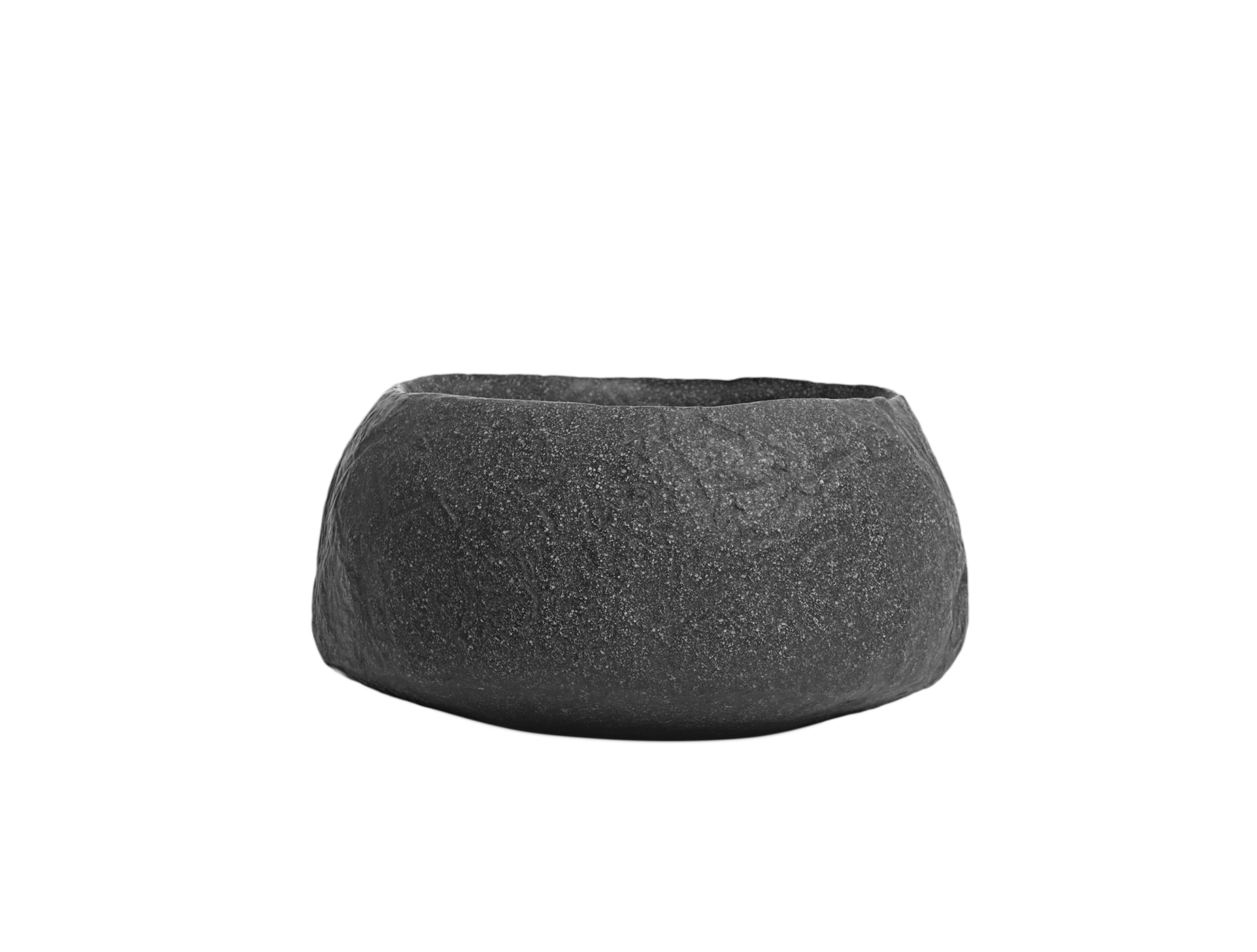 41.33-15-23-099-BLCK-56 Кашпо TREEZ Effectory Organic Низкая чаша Тёмно-серый камень д-56 см, в-29 см