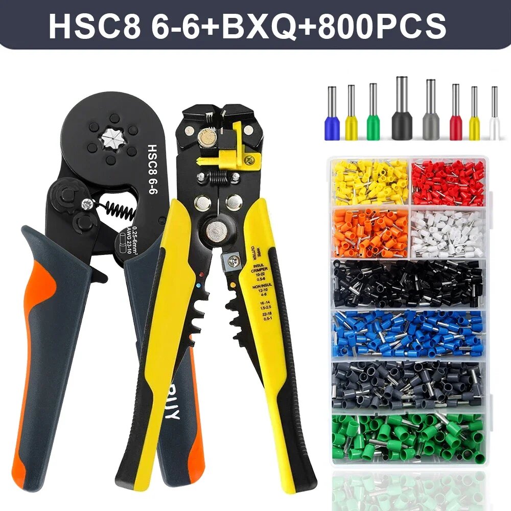Щипцы для обжима наконечников HSC8 6-6+BXQ 800шт